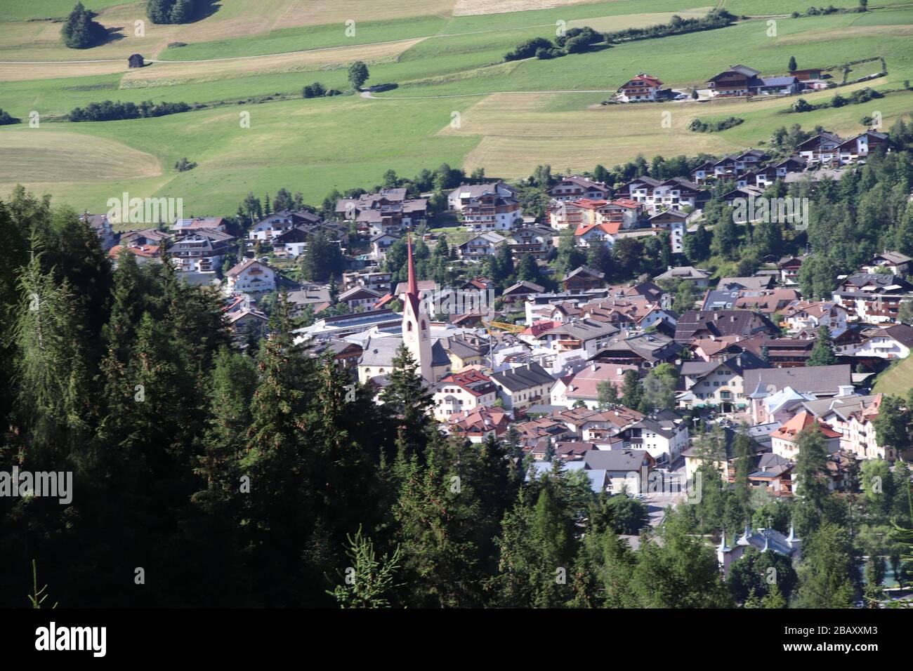 aerial view of a small town in the Alps in Italy Stock Photo - Alamy