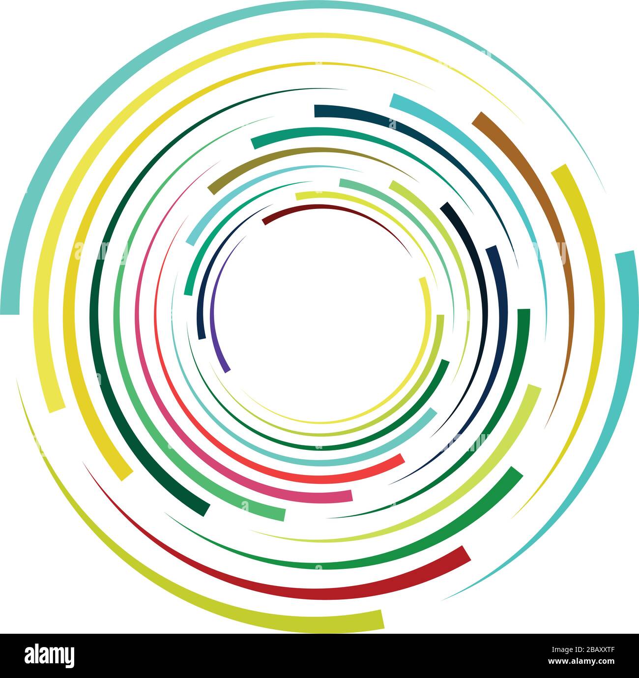 Single mottled, multi-color and colorful spiral, swirl, twirl element ...