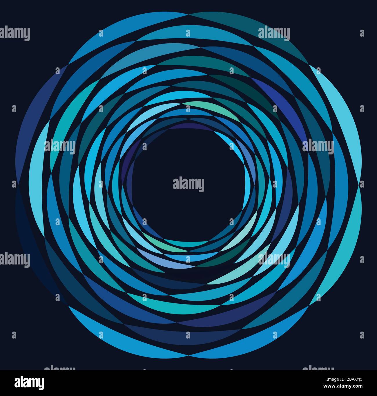 monochrome cyclic, cycle concentric rings. revolved spiral, vortex ...