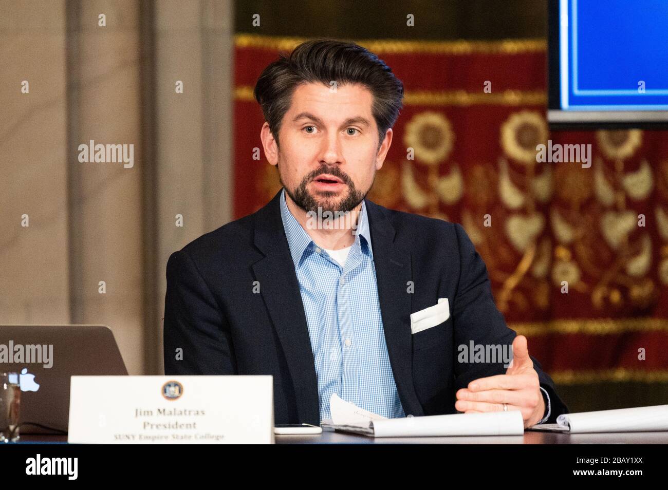 Dr. Jim Malatras, President of SUNY Empire State College, speaks at a ...