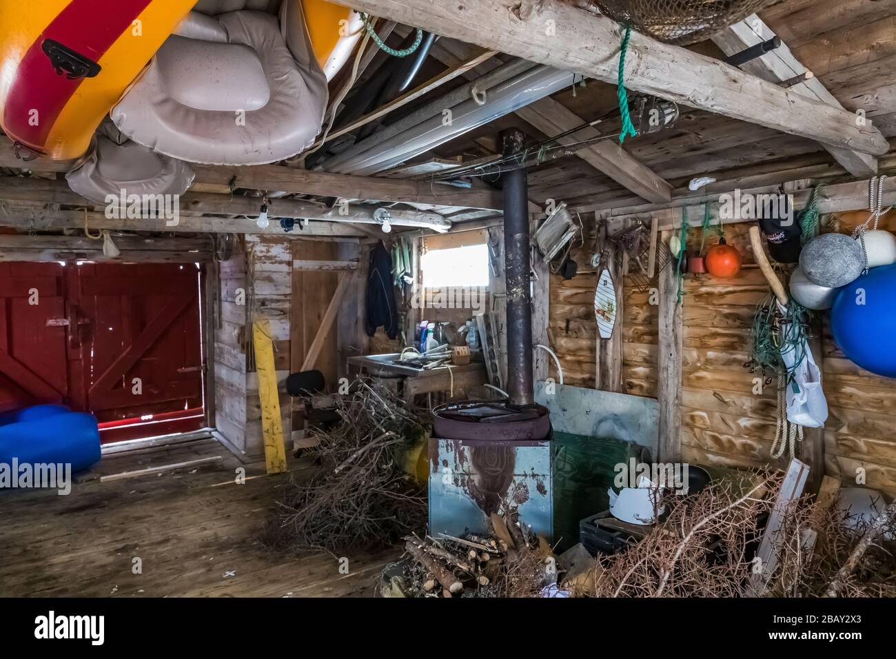 Interior of stage at the home of Desmond Adams, showing how it is used ...