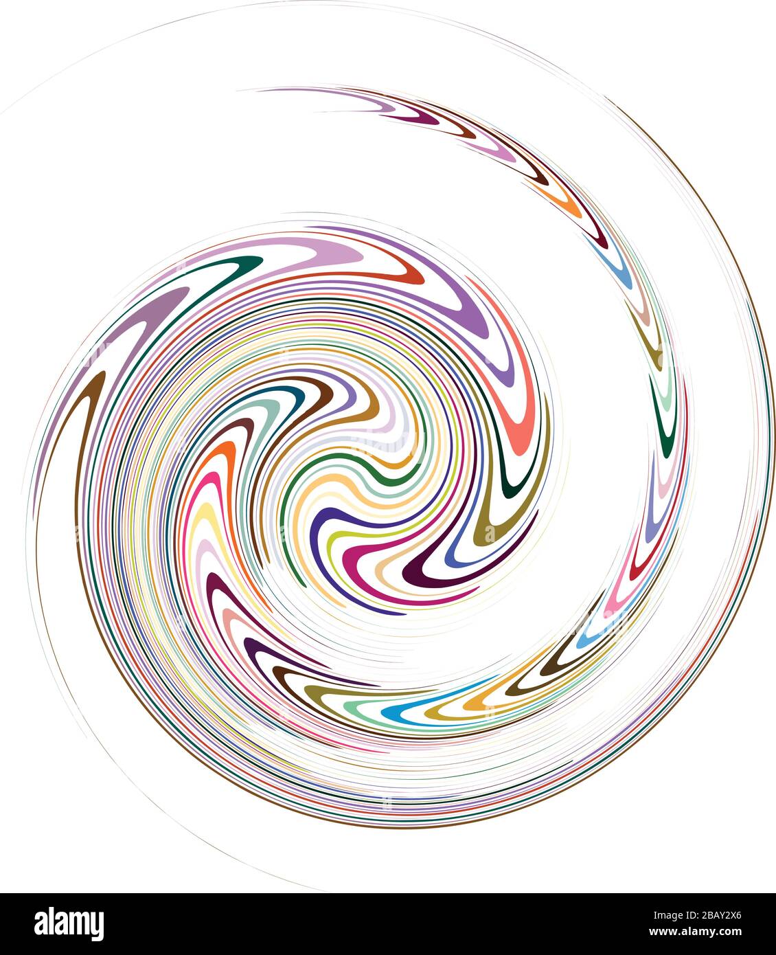 Single mottled, multi-color and colorful spiral, swirl, twirl element ...
