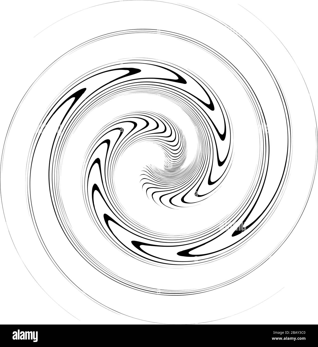 Monochrome volute, vortex shapes. Twisted helix elements. Rotation ...