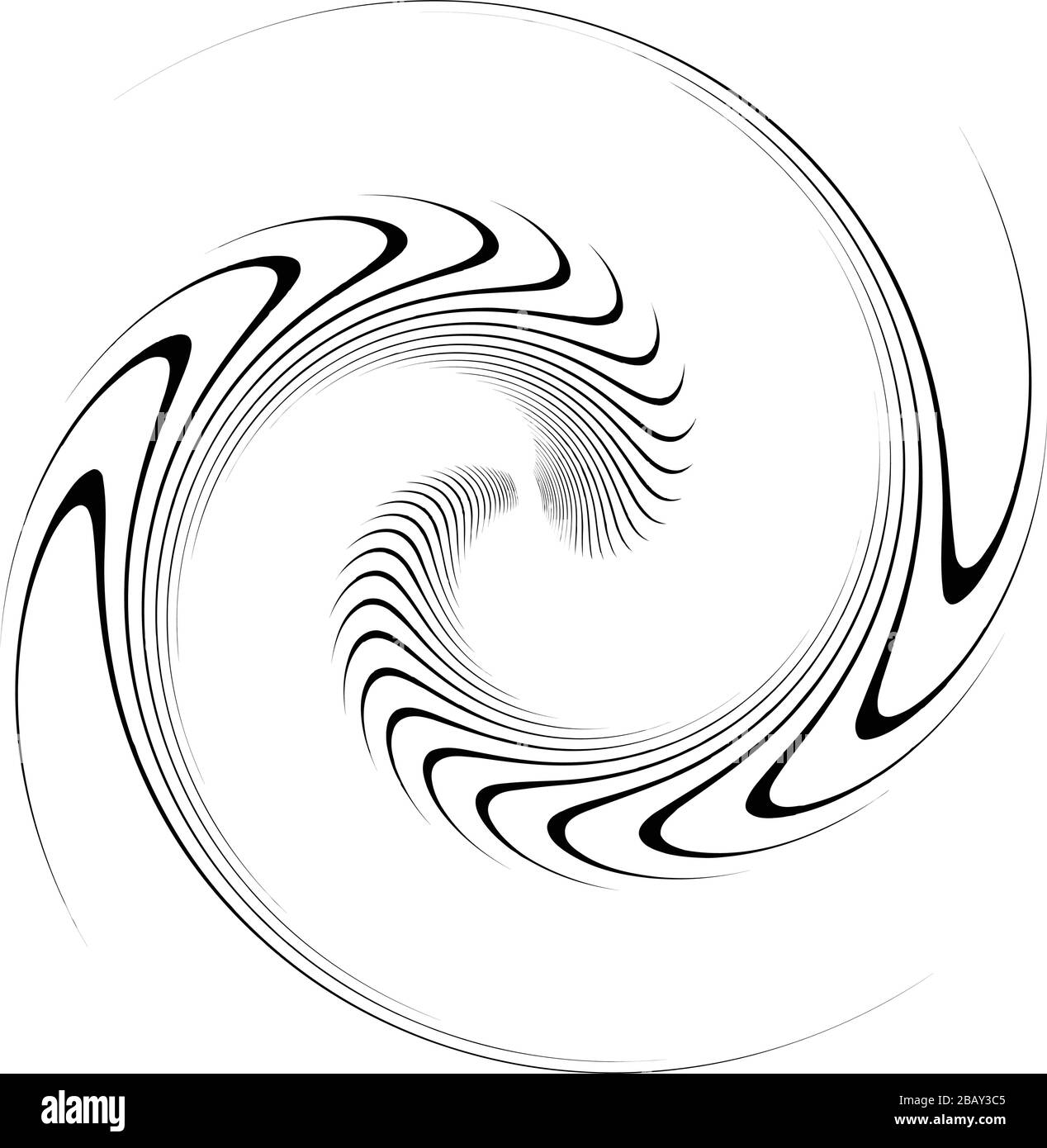 Monochrome volute, vortex shapes. Twisted helix elements. Rotation ...