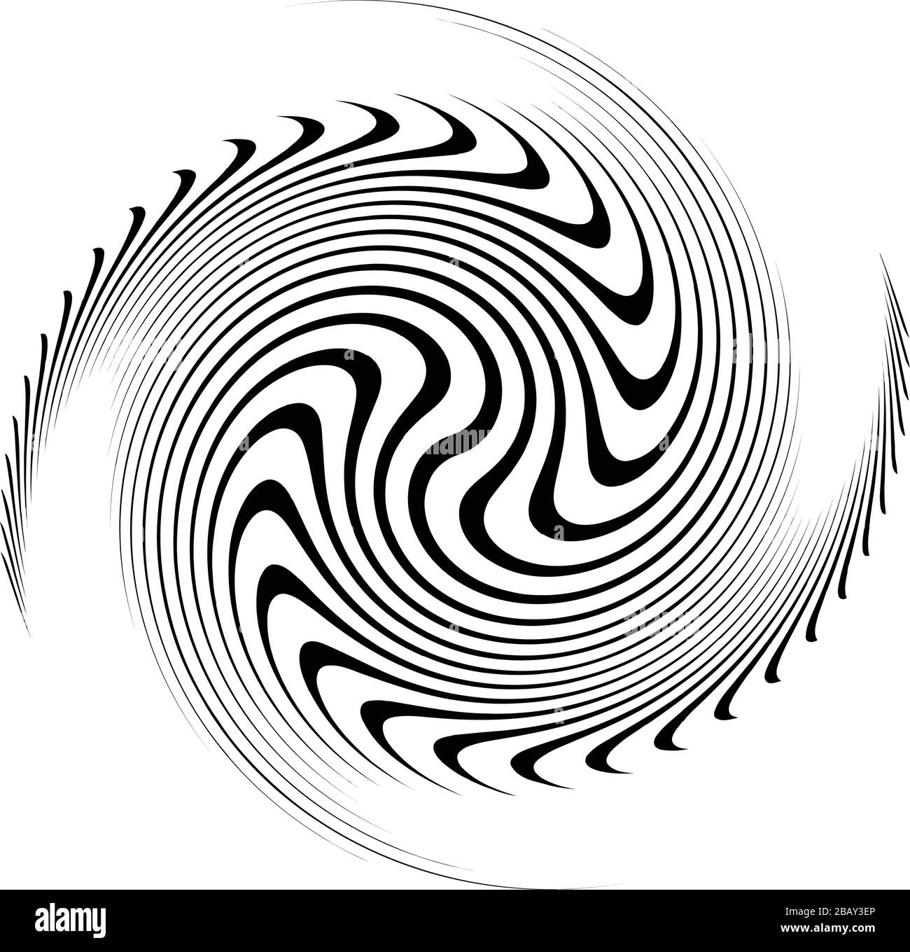 Monochrome volute, vortex shapes. Twisted helix elements. Rotation ...