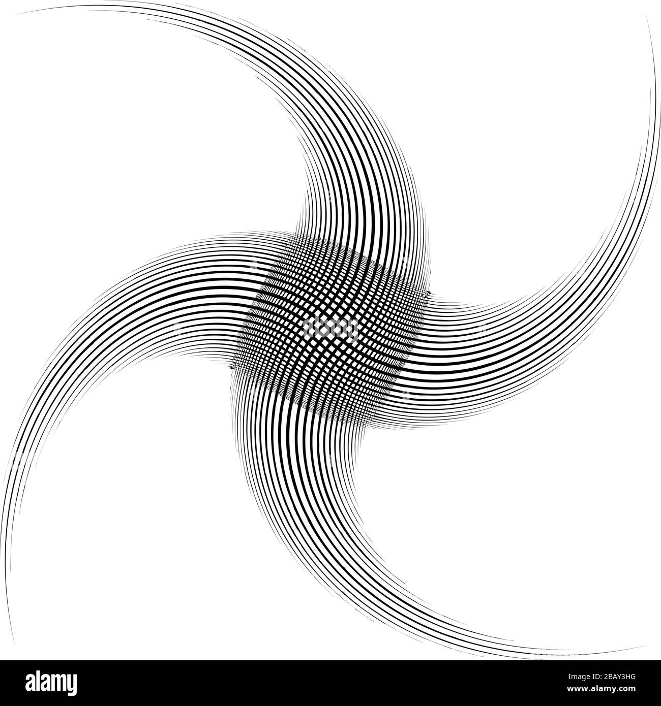 Monochrome volute, vortex shapes. Twisted helix elements. Rotation ...