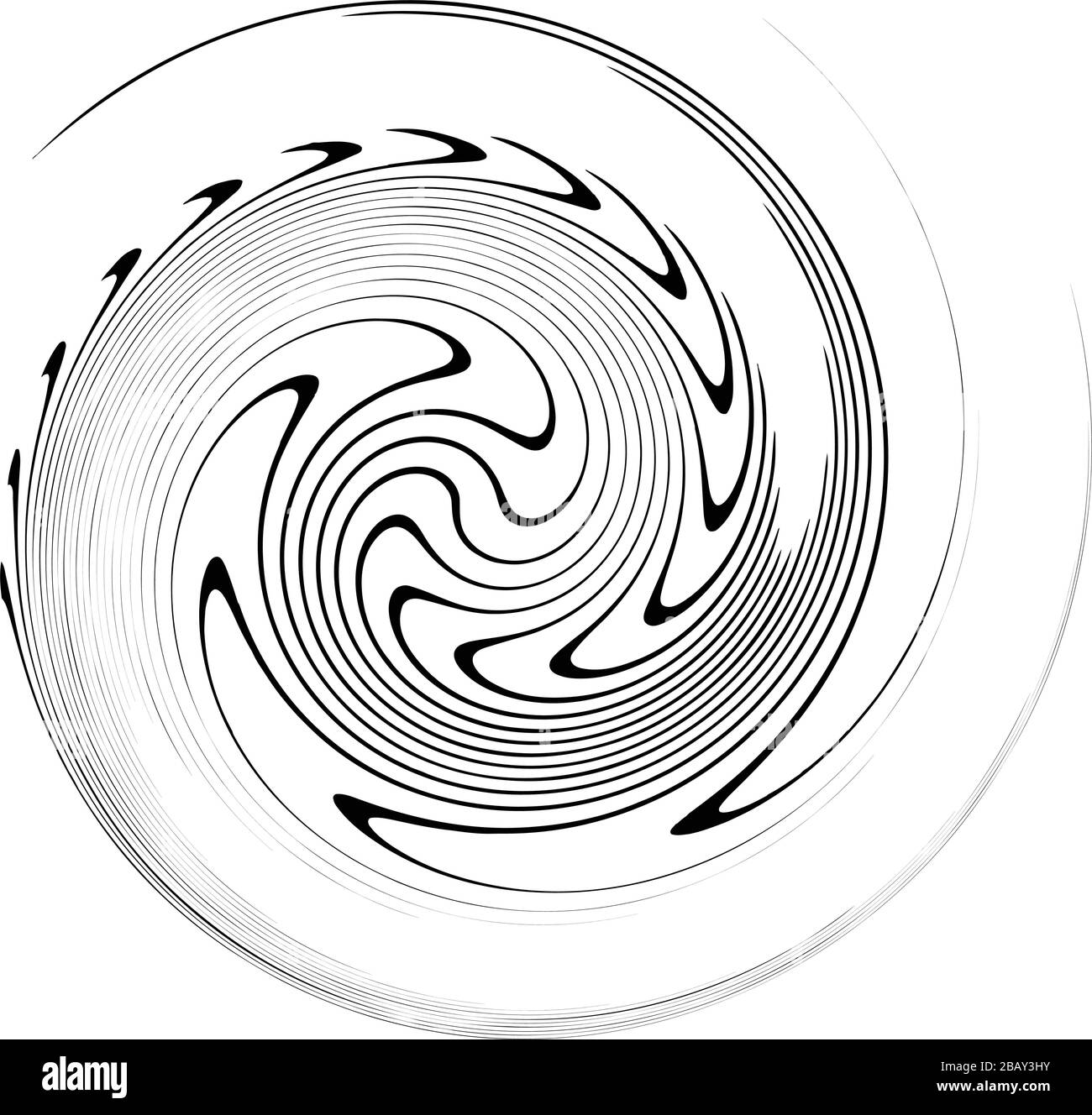 Monochrome volute, vortex shapes. Twisted helix elements. Rotation ...