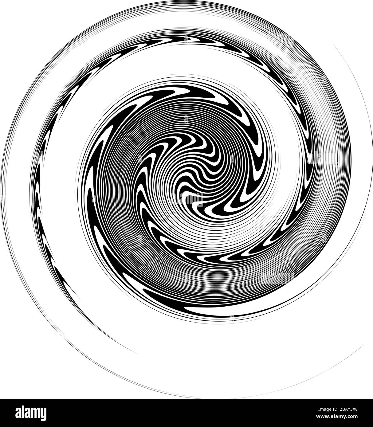 Monochrome volute, vortex shapes. Twisted helix elements. Rotation ...
