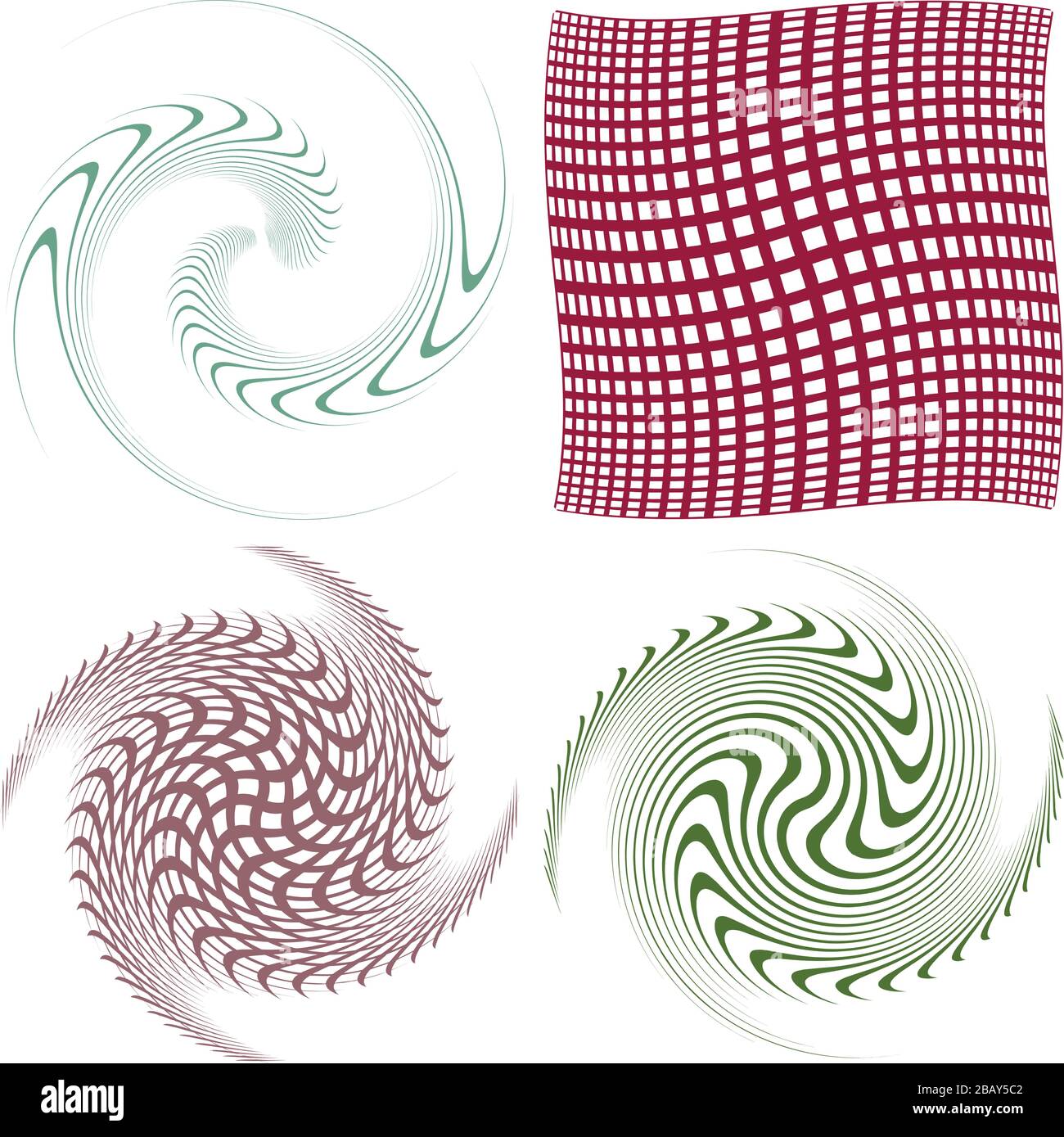 Set of single-colored,monochrome twirl, swirl. Shape with rotation ...