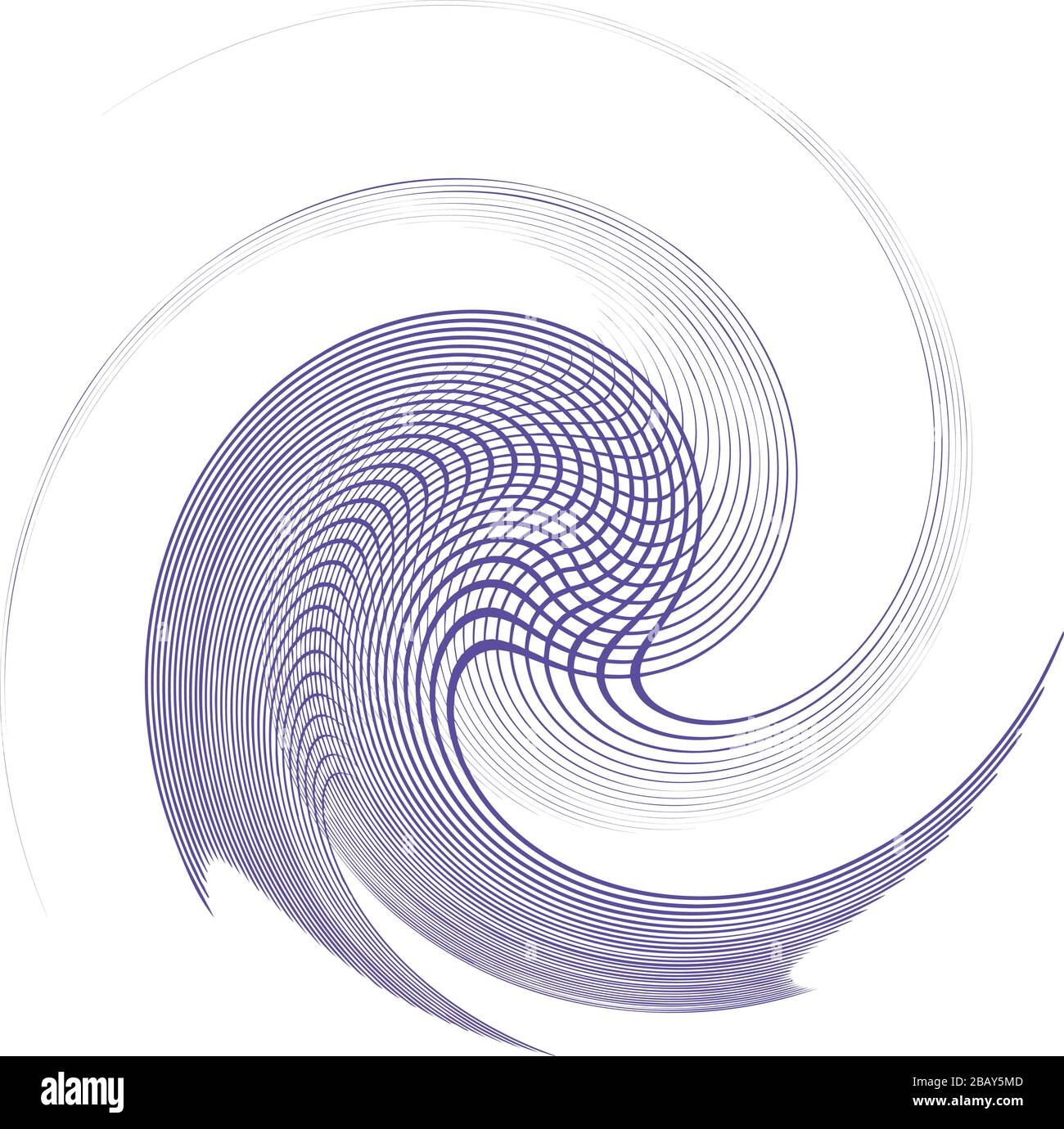 Single-colored,monochrome twirl, swirl. Shape with rotation, spin ...