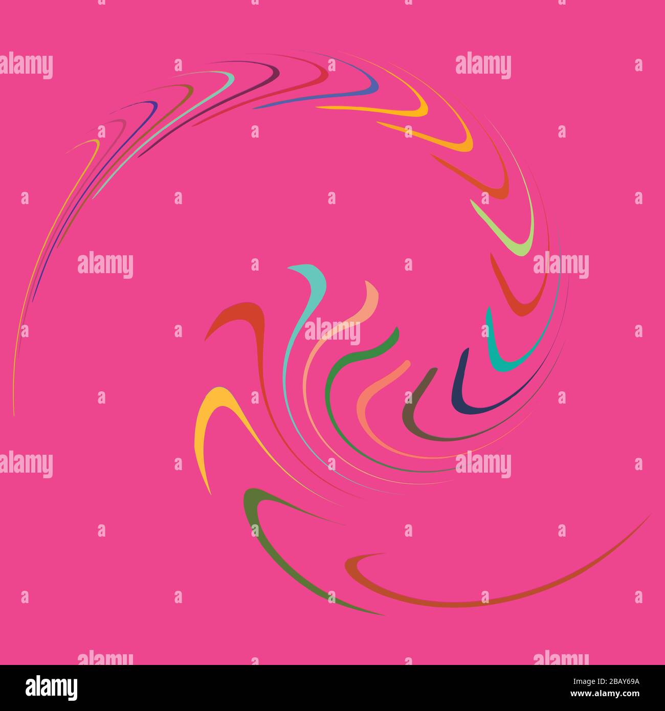 Smudged, smeared creamy single mottled, multi-color and colorful spiral ...