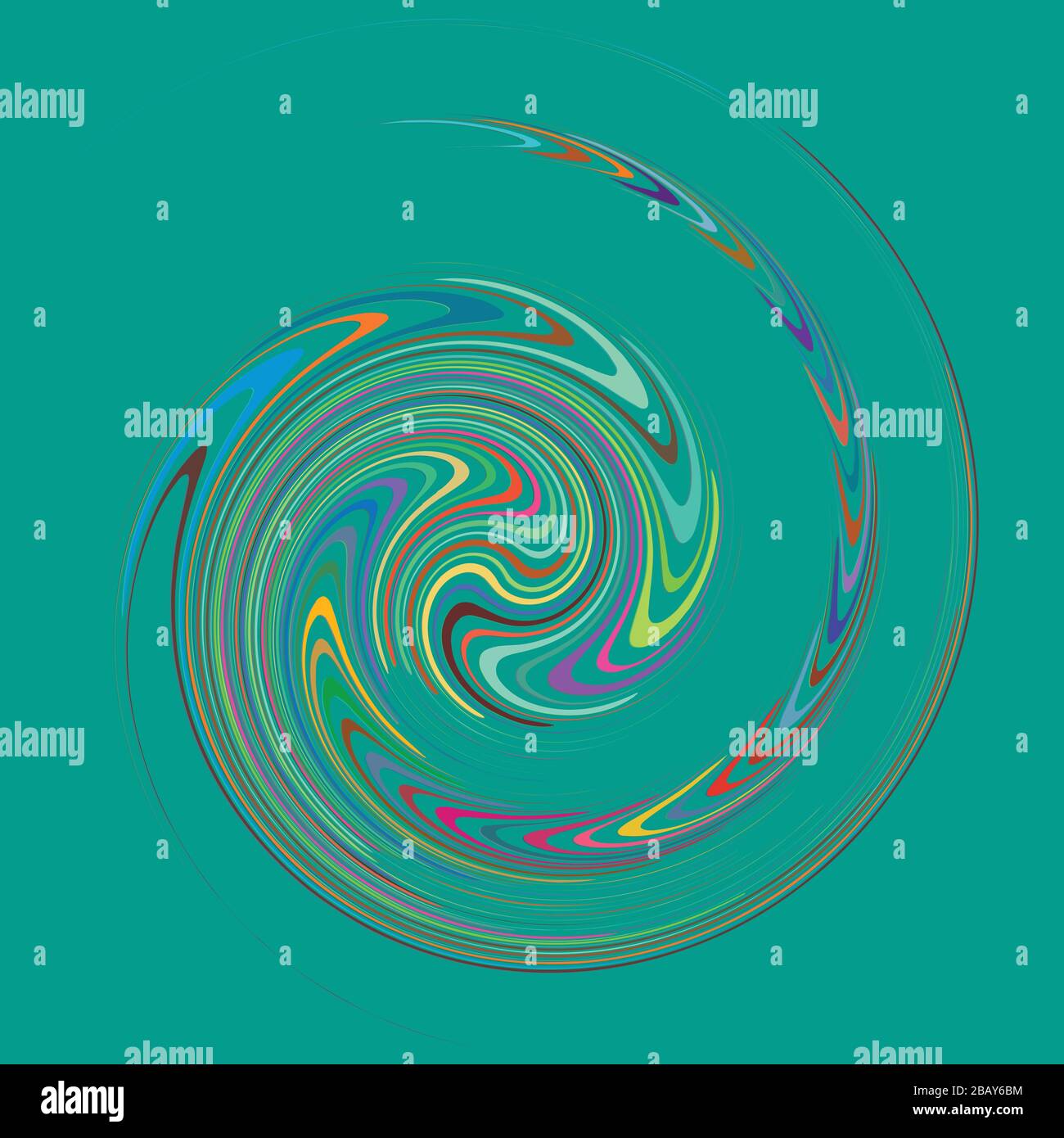Smudged, smeared creamy single mottled, multi-color and colorful spiral ...