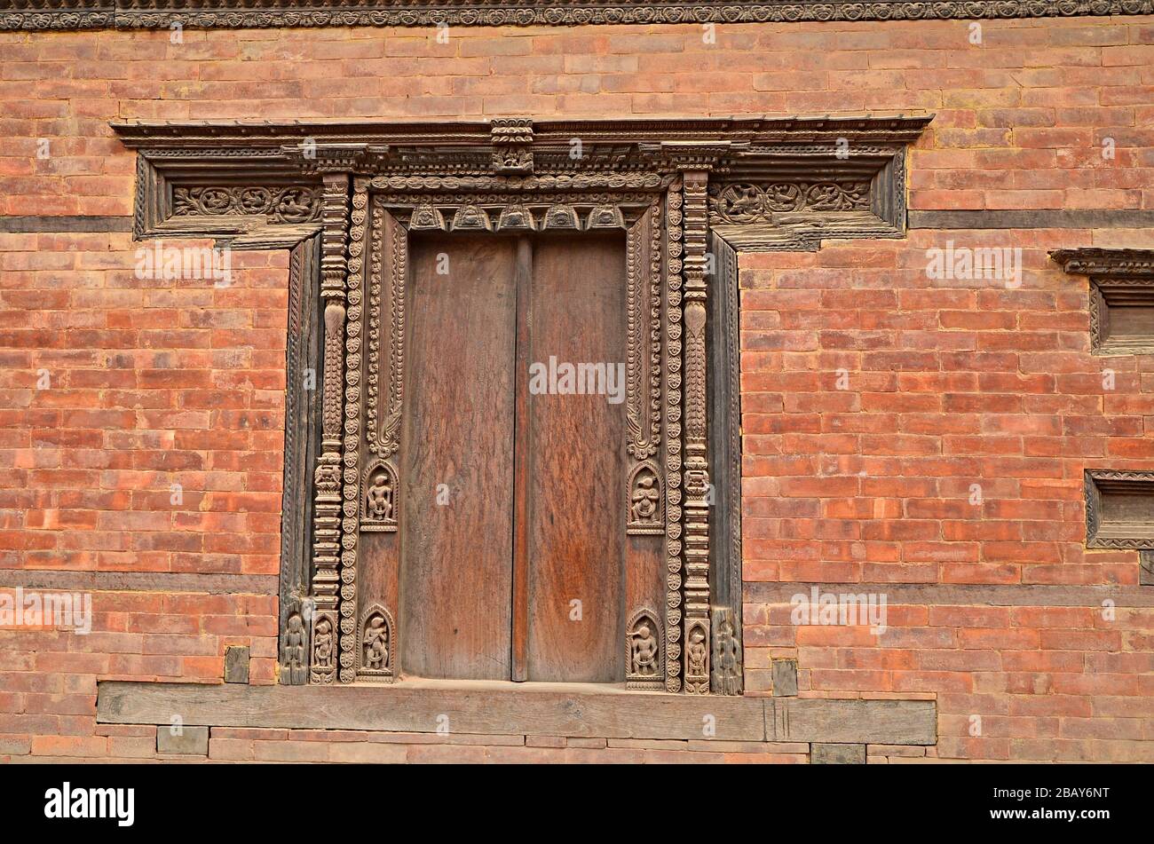 Beautiful wooden window in Nepal. Nepal is known by its crafts ...