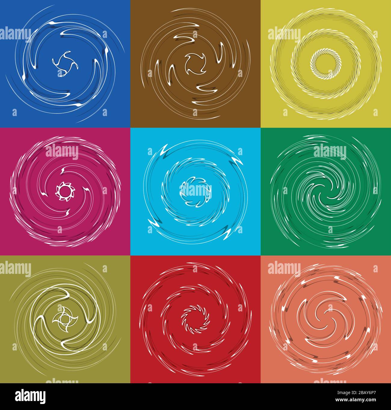 set of white helical, spiraling, curl and curly shapes. spiral, twirl ...