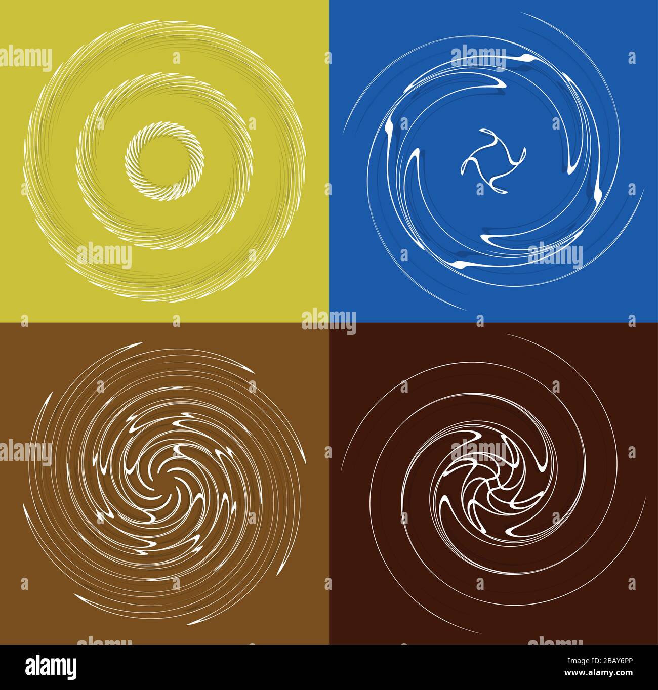 set of white helical, spiraling, curl and curly shapes. spiral, twirl ...
