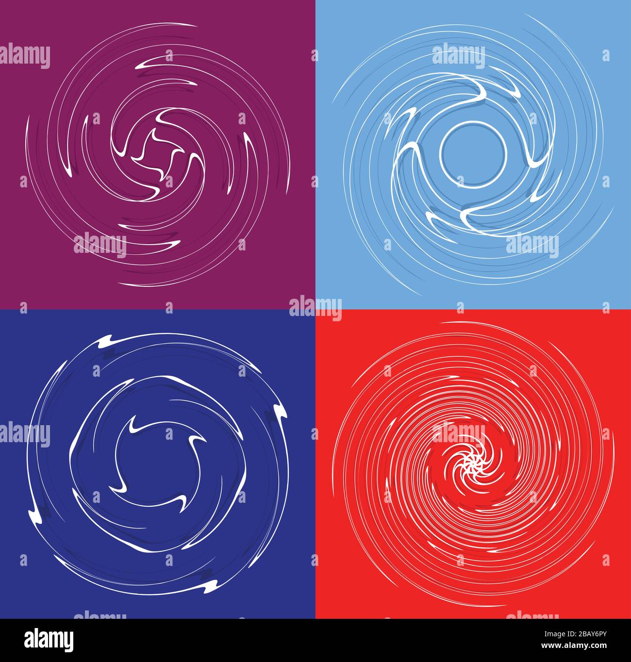 set of white helical, spiraling, curl and curly shapes. spiral, twirl ...