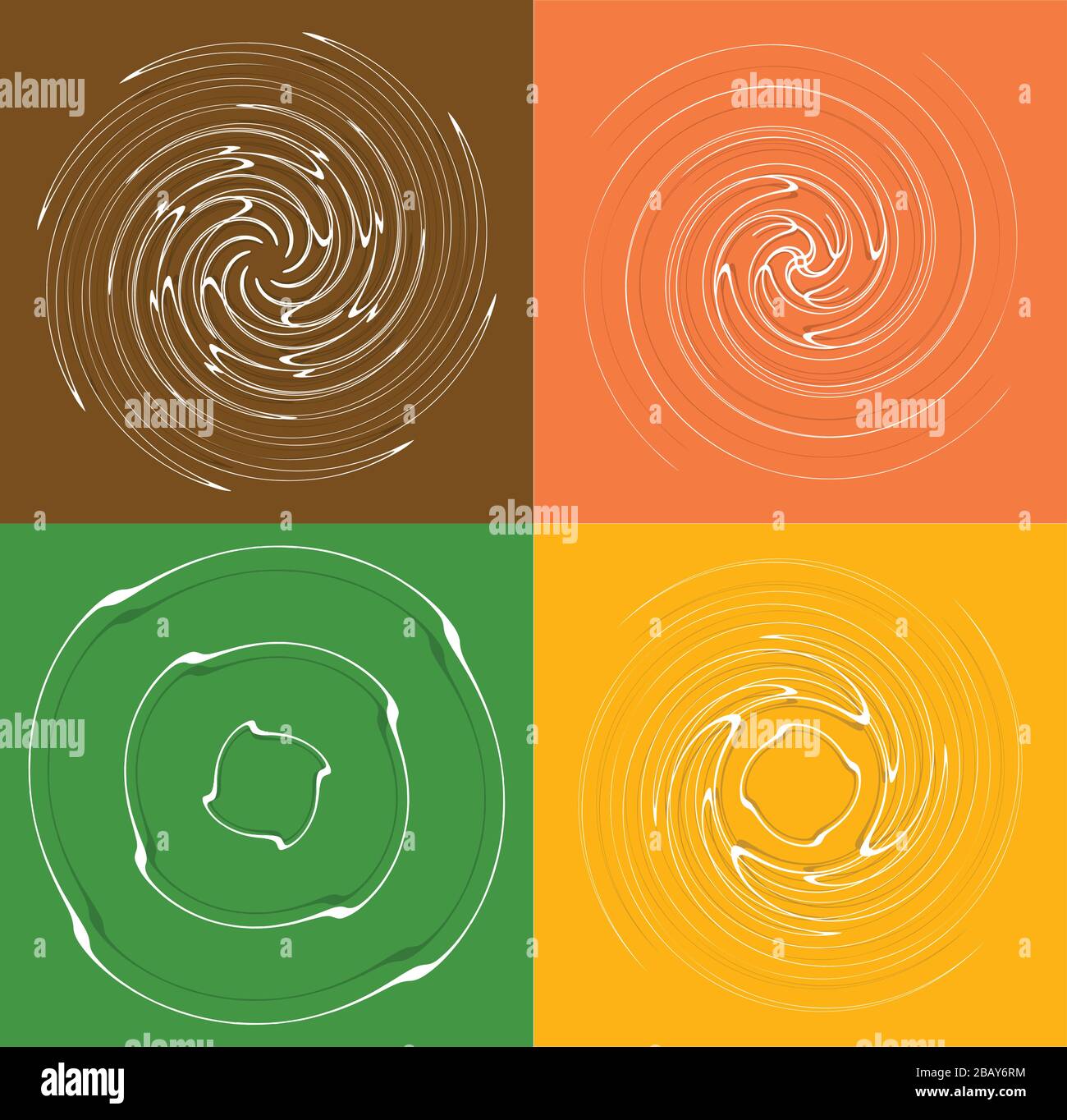 set of white helical, spiraling, curl and curly shapes. spiral, twirl ...