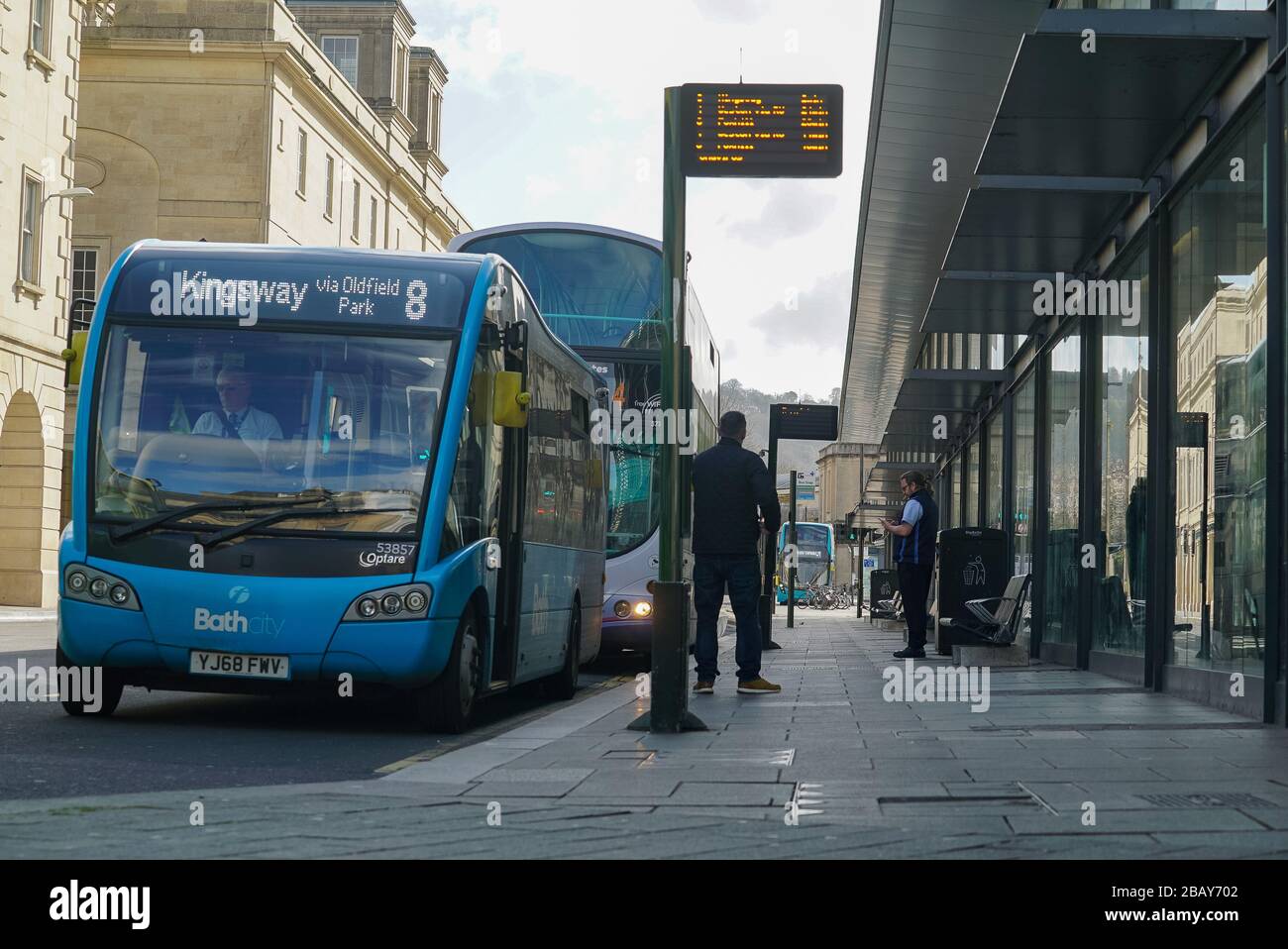 Empty Bus station in Bath During COVID-19 Pandemic Stock Photo - Alamy