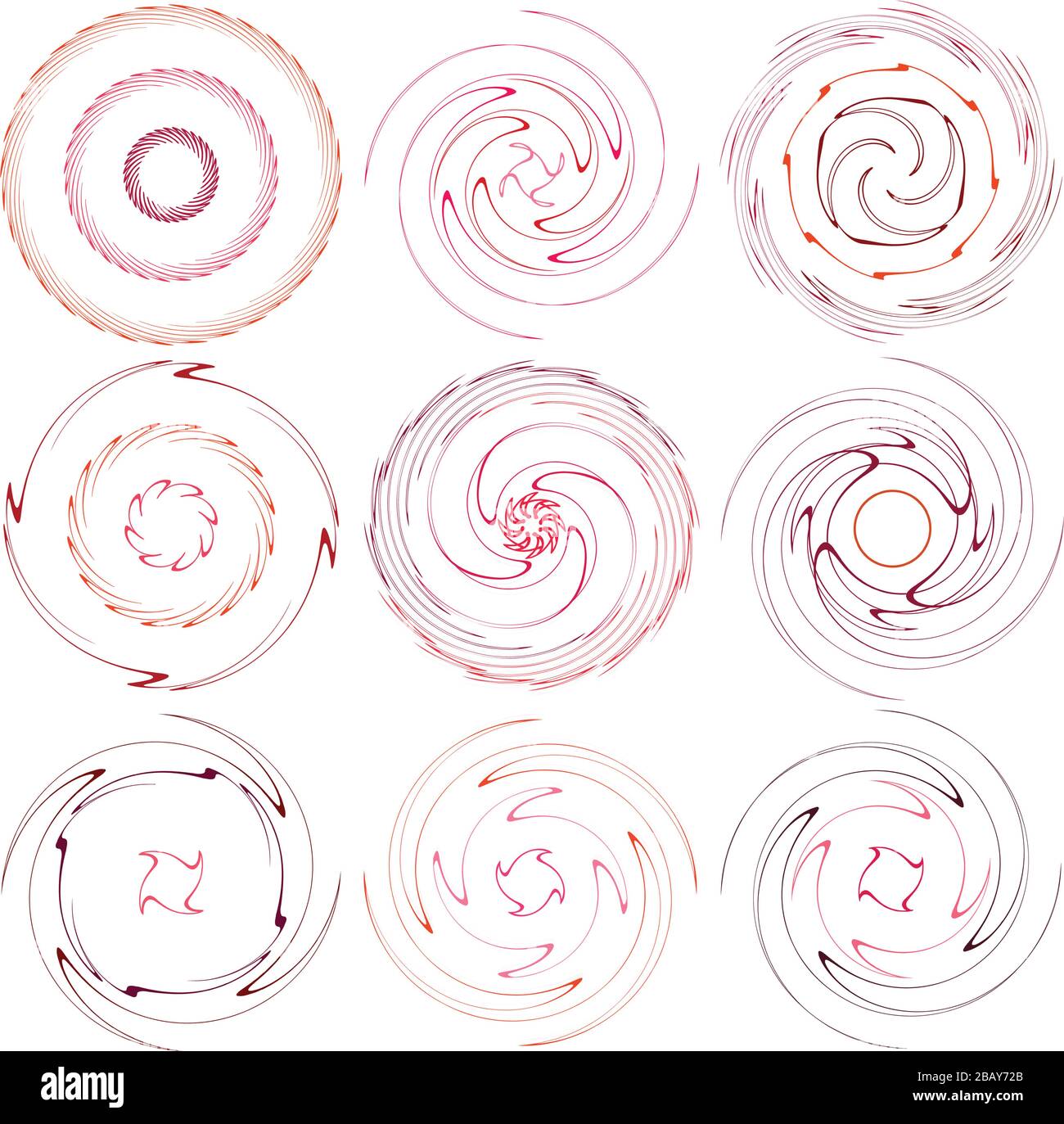 monochrome cyclic, cycle concentric rings. revolved spiral, vortex ...