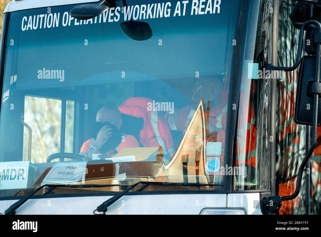 Caution operatives working at rear hi-res stock photography and images ...