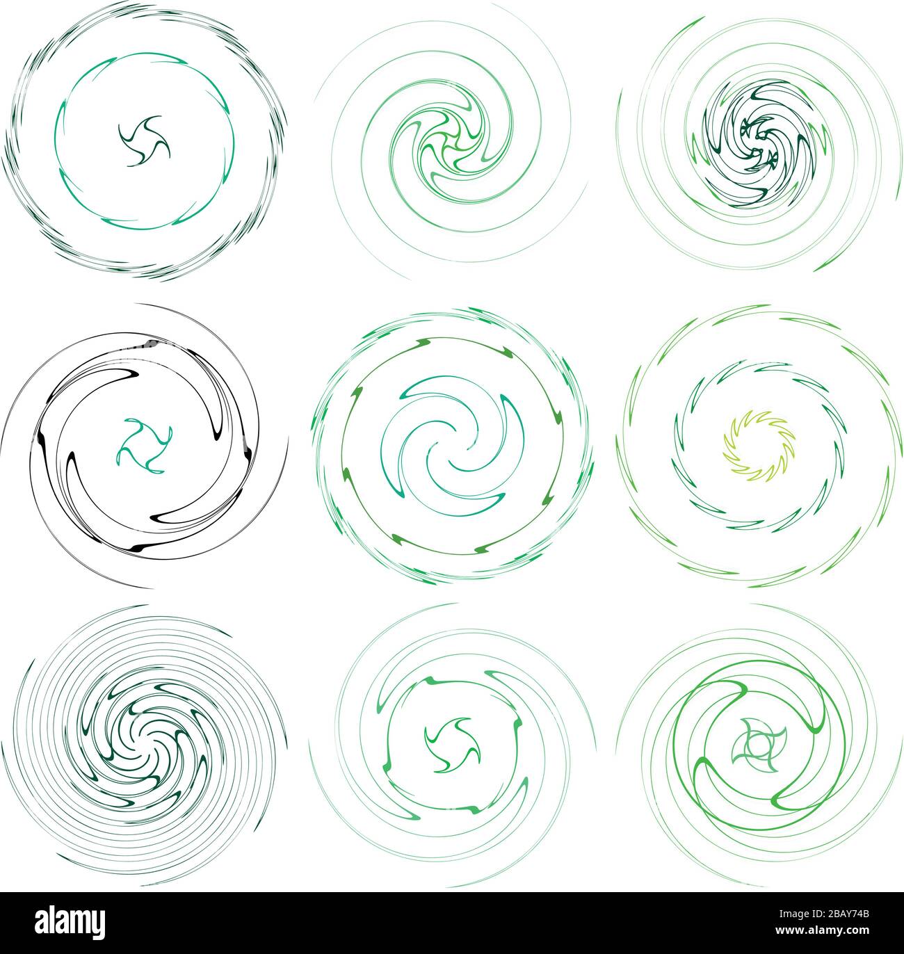 monochrome cyclic, cycle concentric rings. revolved spiral, vortex ...