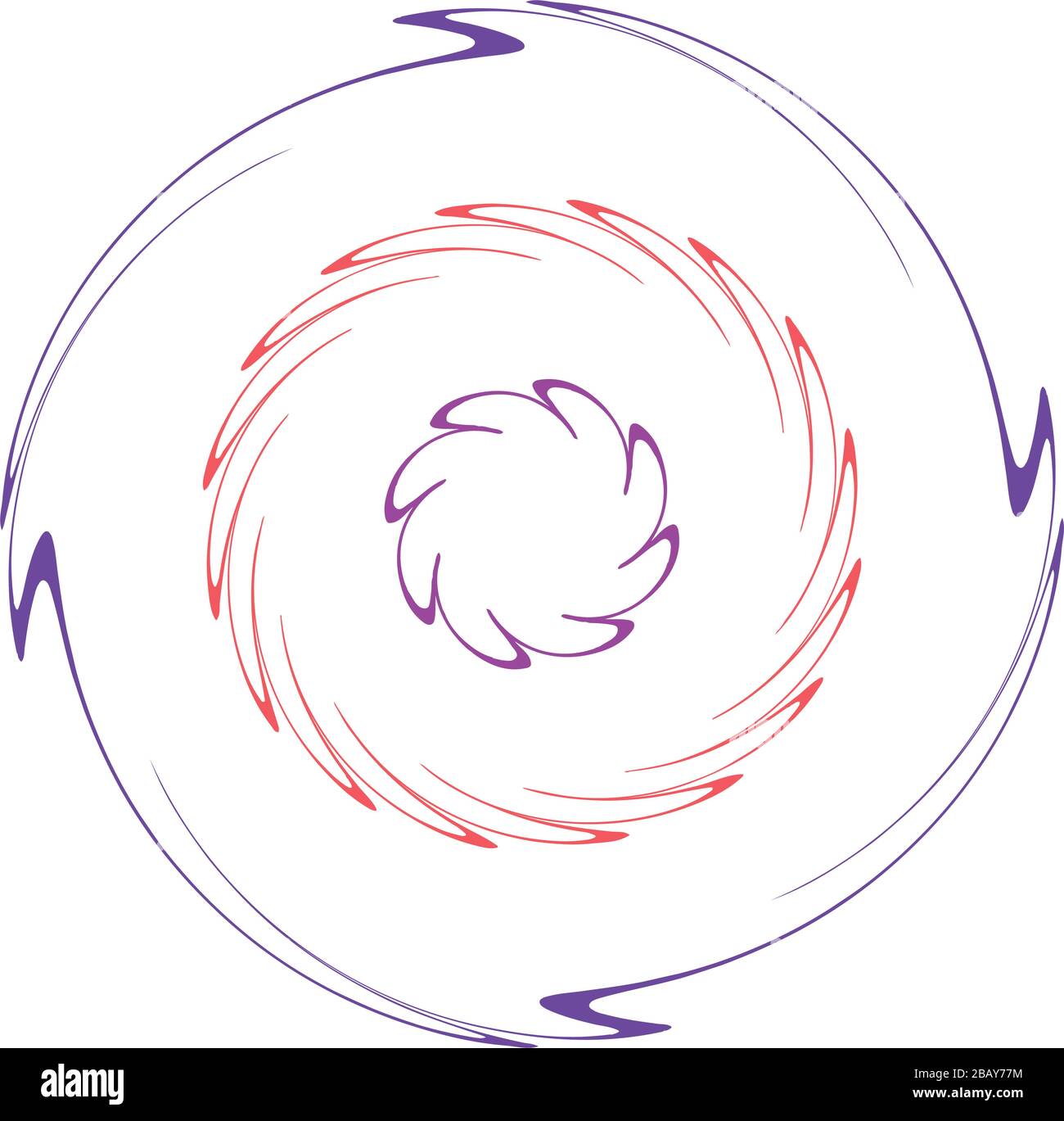 monochrome cyclic, cycle concentric rings. revolved spiral, vortex ...