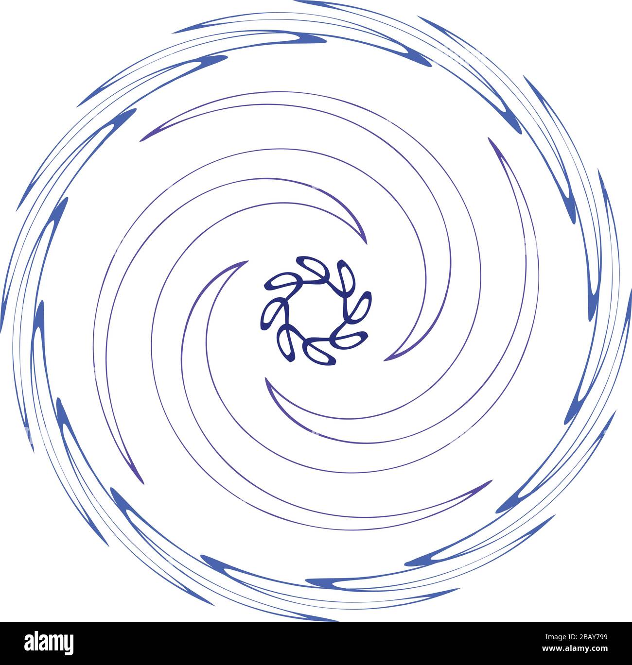 monochrome cyclic, cycle concentric rings. revolved spiral, vortex ...