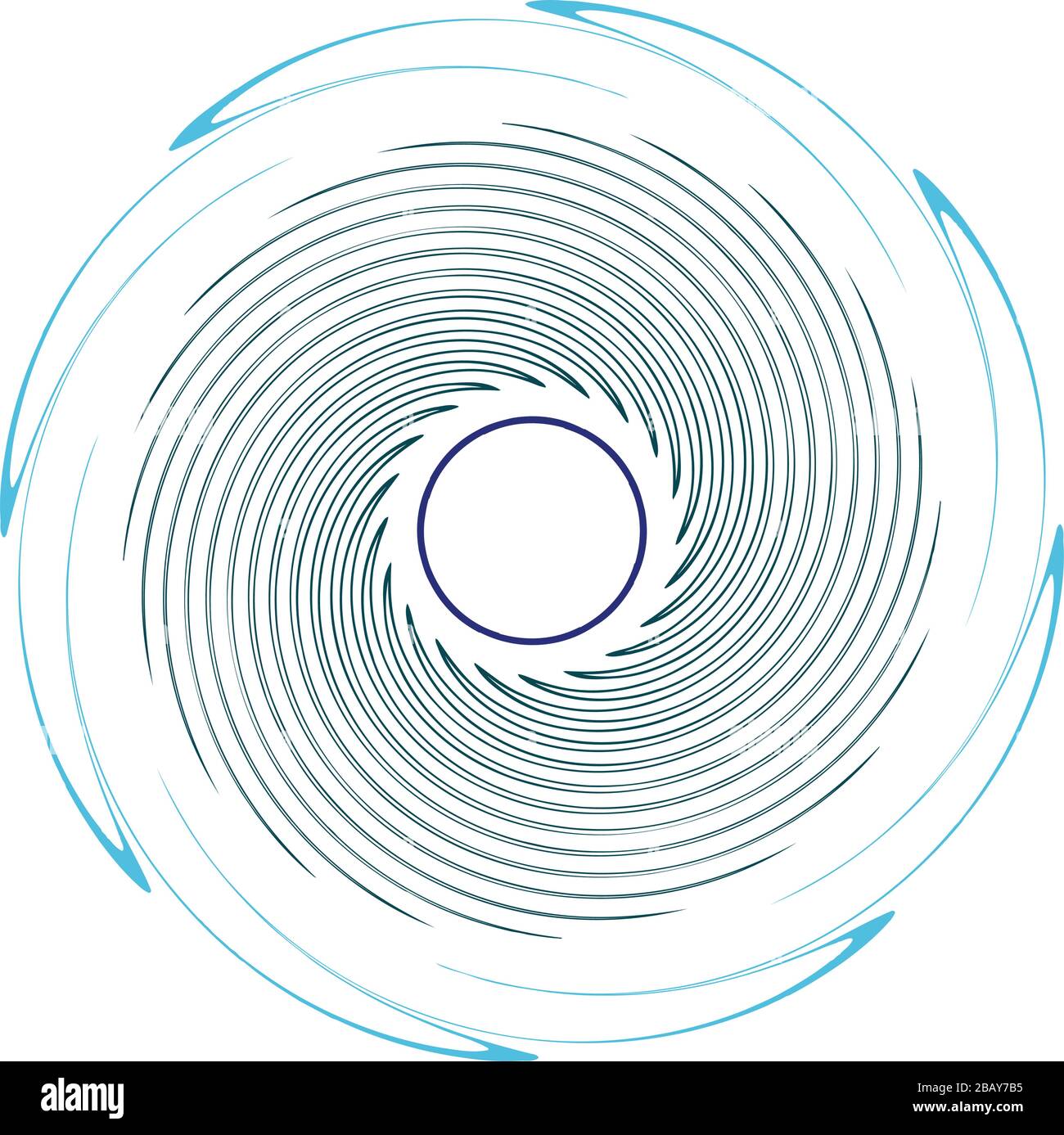monochrome cyclic, cycle concentric rings. revolved spiral, vortex ...