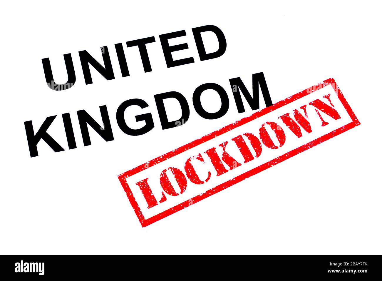 UNITED KINGDOM with a red LOCKDOWN rubber stamp Stock Photo - Alamy