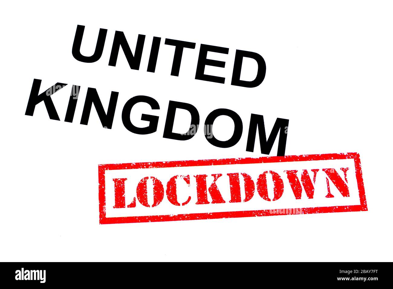UNITED KINGDOM with a red LOCKDOWN rubber stamp Stock Photo - Alamy