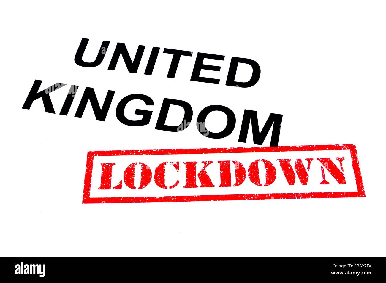 UNITED KINGDOM with a red LOCKDOWN rubber stamp Stock Photo - Alamy