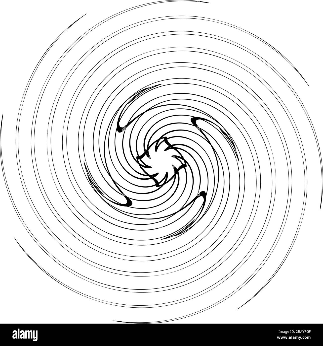 Monochrome volute, vortex shapes. Twisted helix elements. Rotation ...