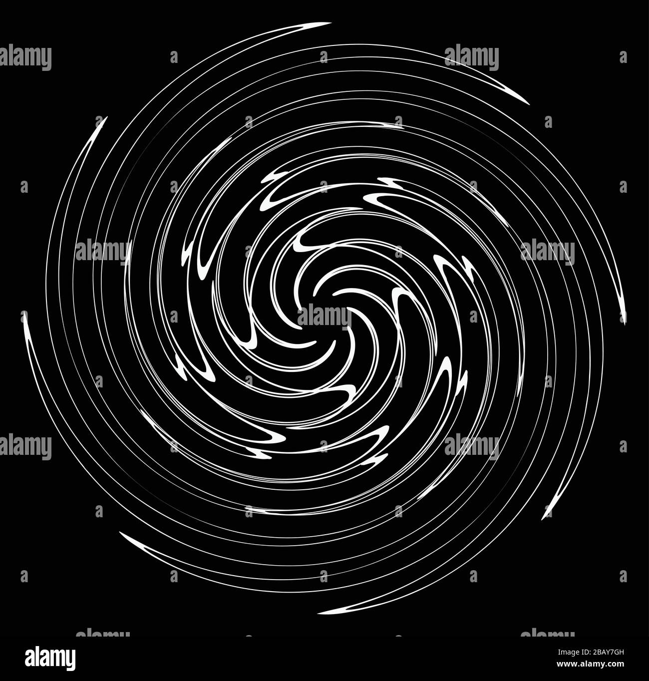 Monochrome volute, vortex shapes. Twisted helix elements. Rotation ...