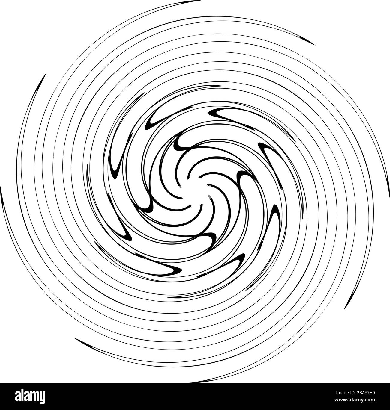 Monochrome volute, vortex shapes. Twisted helix elements. Rotation ...