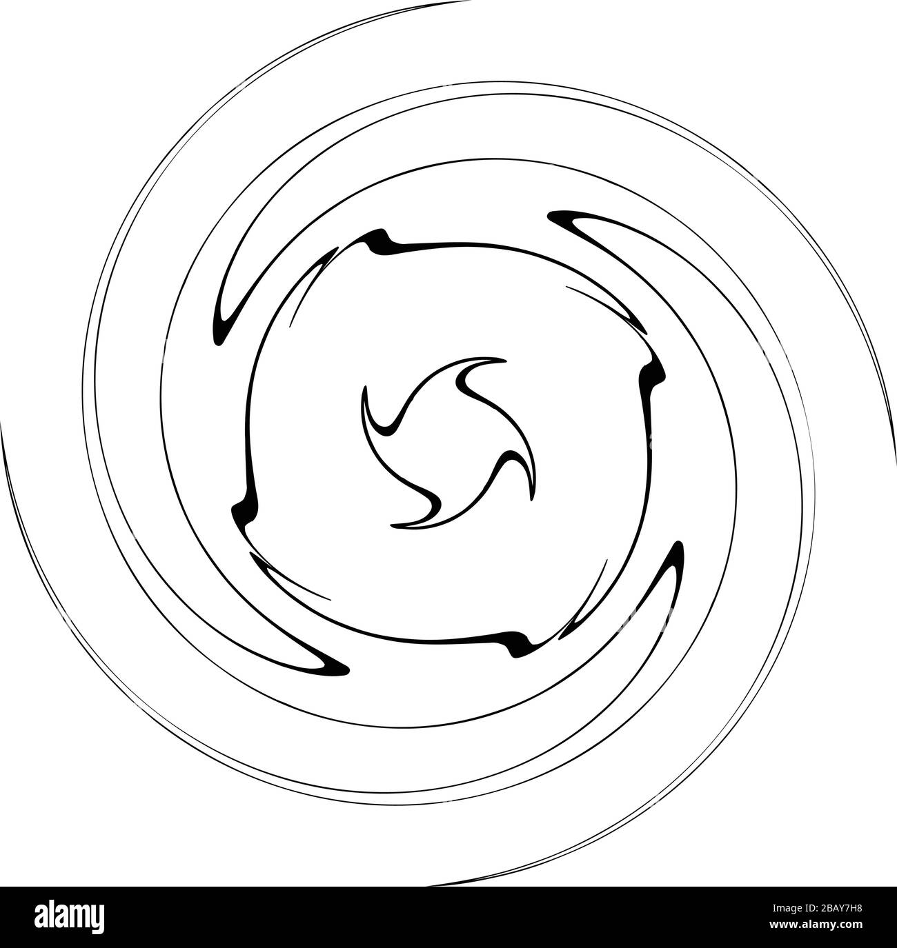 Monochrome volute, vortex shapes. Twisted helix elements. Rotation ...