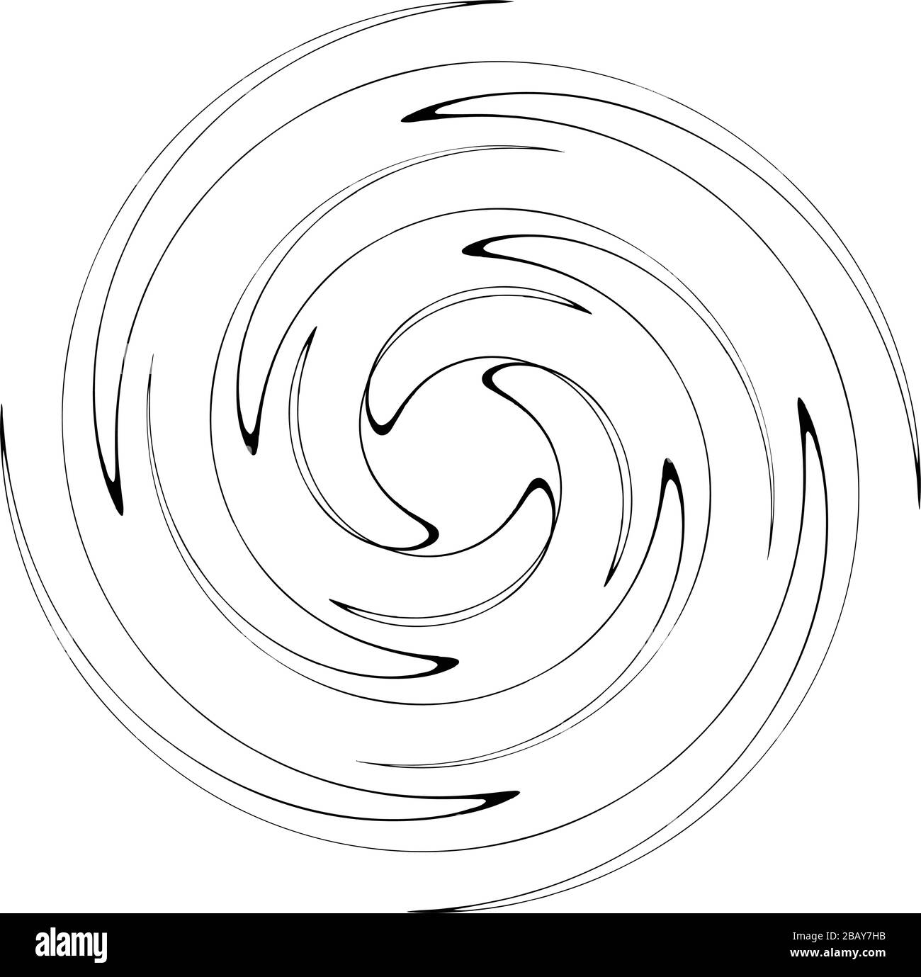 Monochrome volute, vortex shapes. Twisted helix elements. Rotation ...