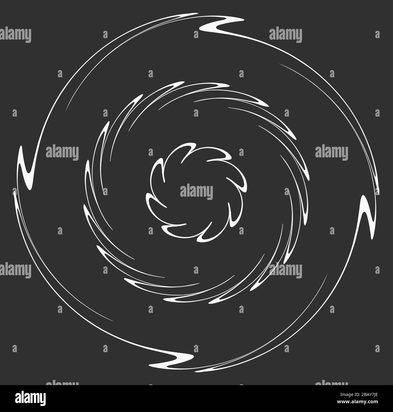 Monochrome volute, vortex shapes. Twisted helix elements. Rotation ...