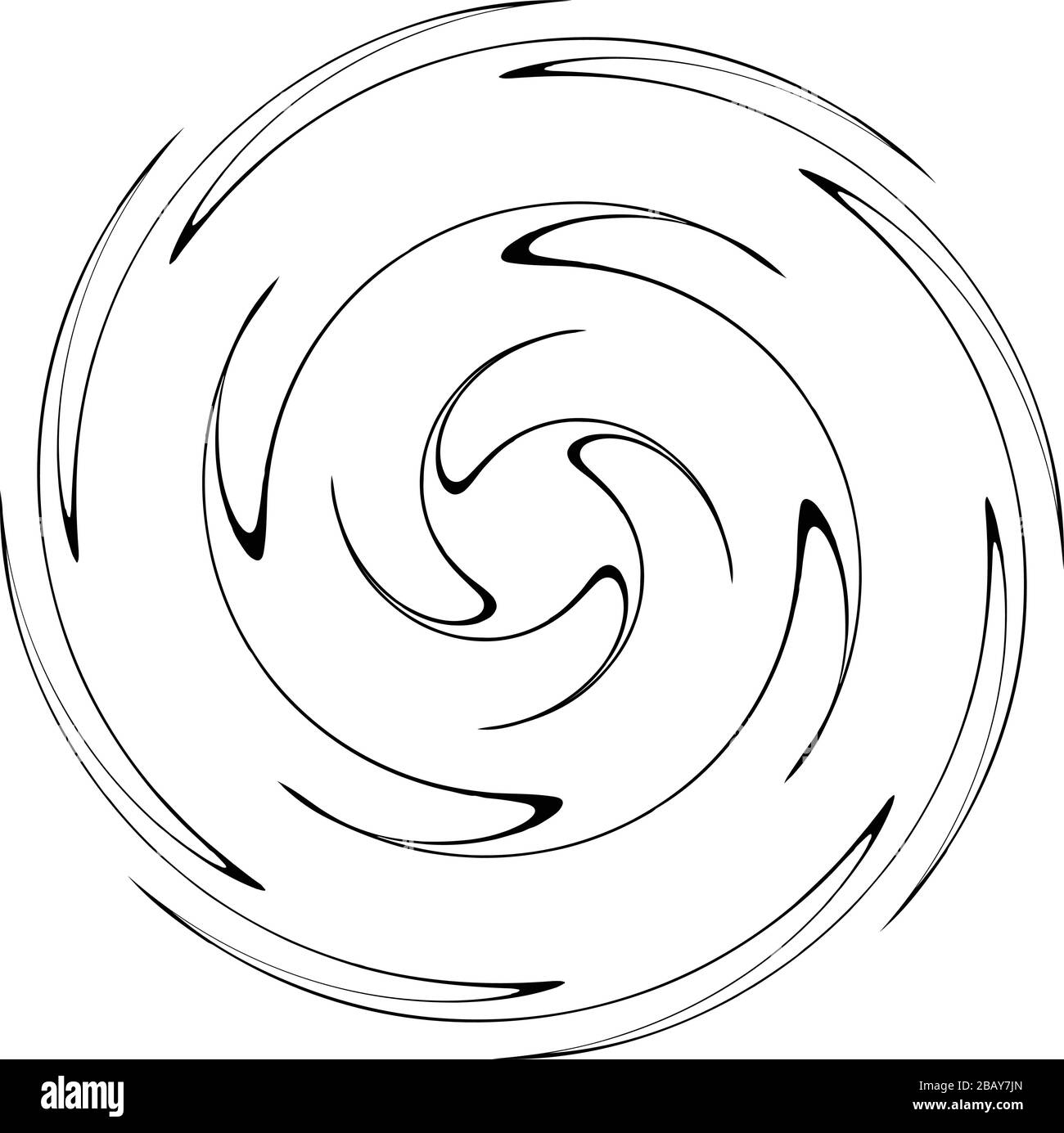 Monochrome volute, vortex shapes. Twisted helix elements. Rotation ...