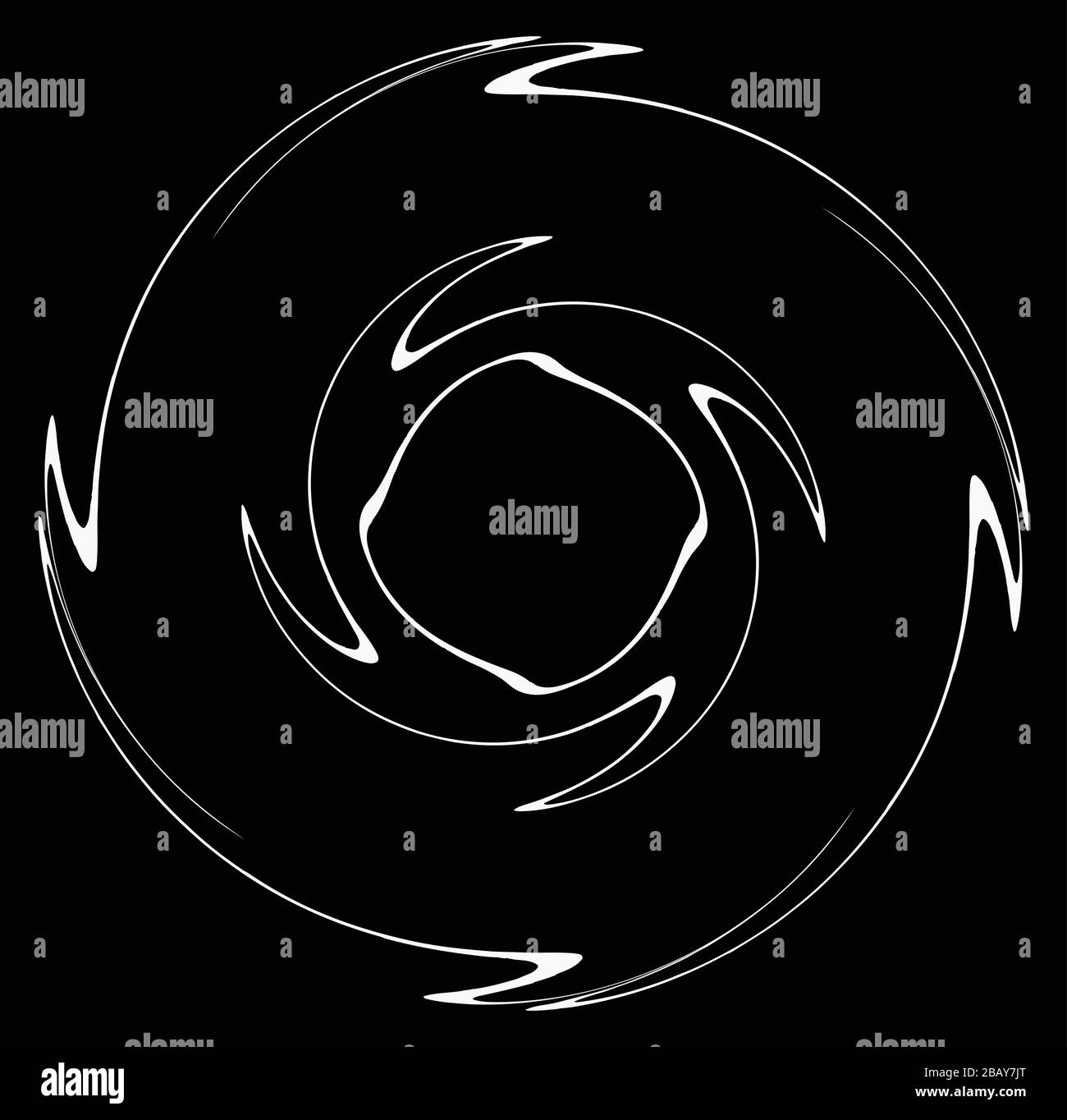 Monochrome volute, vortex shapes. Twisted helix elements. Rotation ...