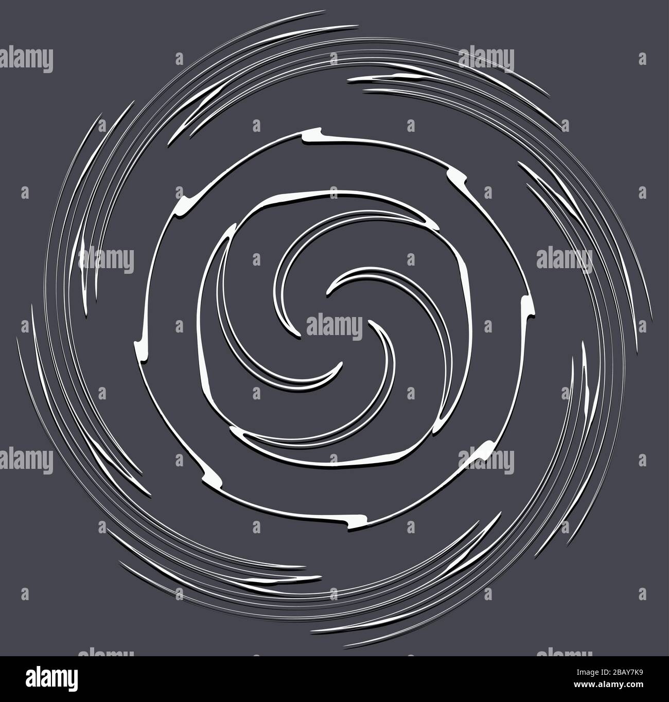 Monochrome volute, vortex shapes. Twisted helix elements. Rotation ...