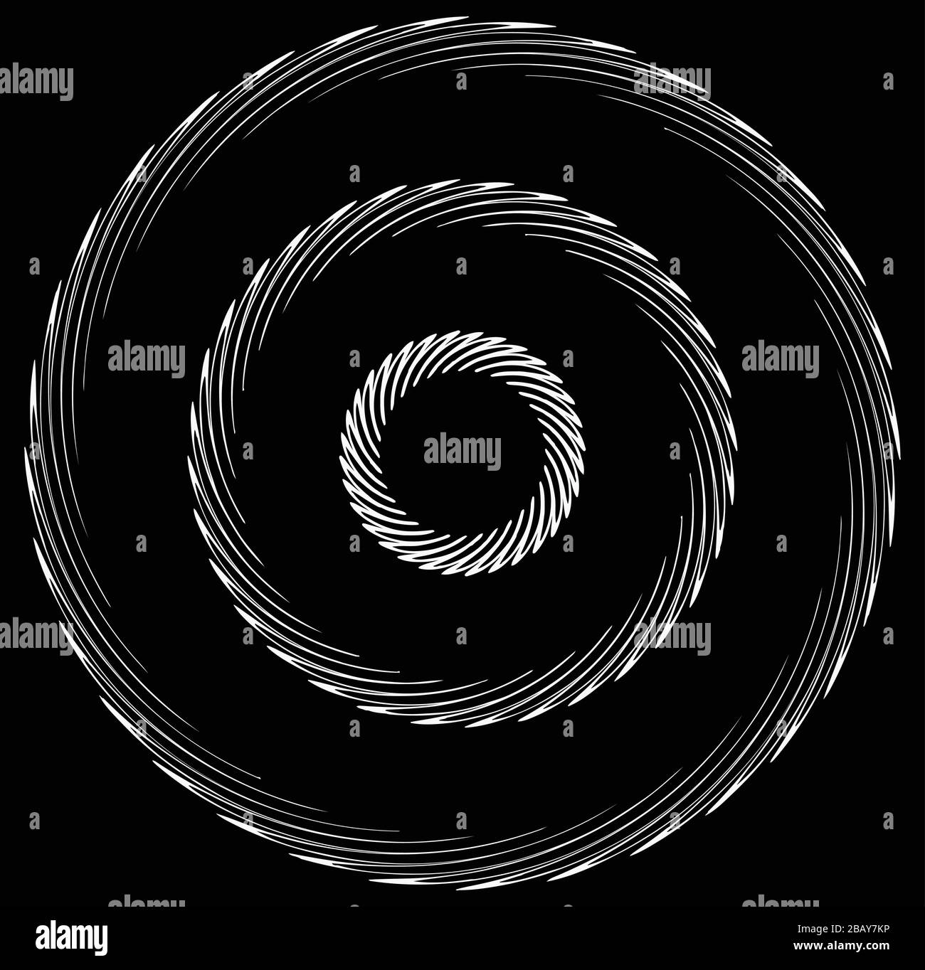 Monochrome volute, vortex shapes. Twisted helix elements. Rotation ...
