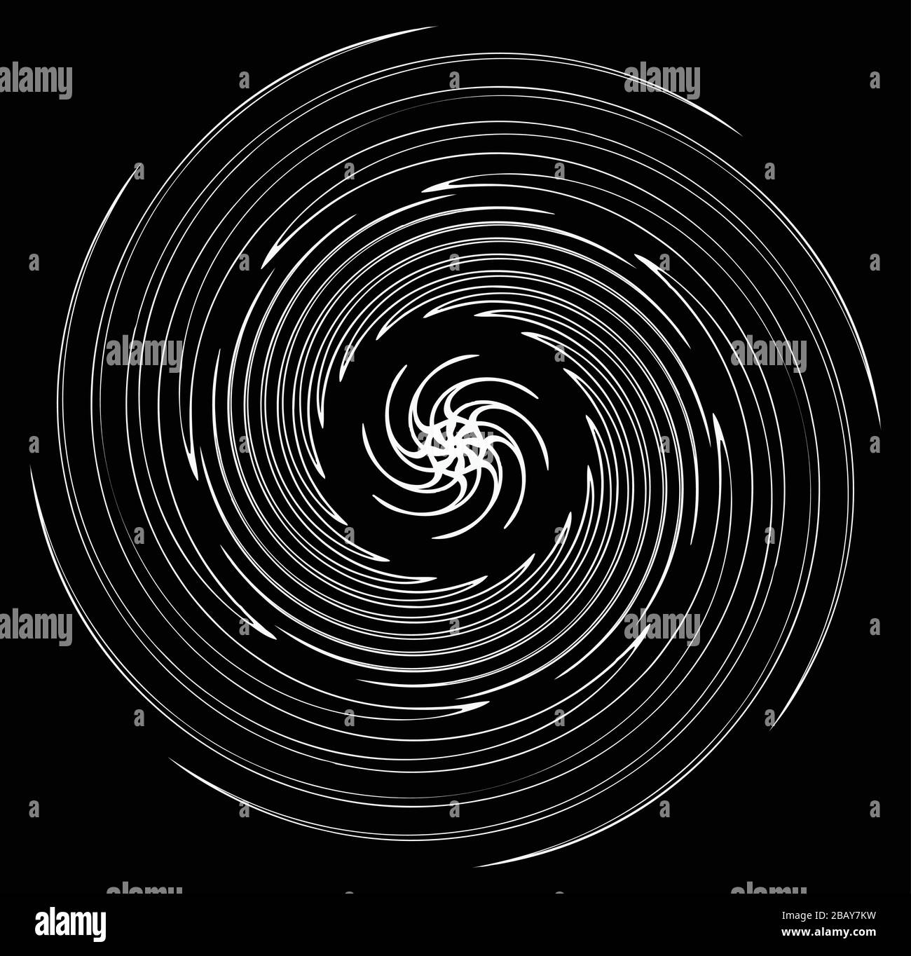 Monochrome volute, vortex shapes. Twisted helix elements. Rotation ...