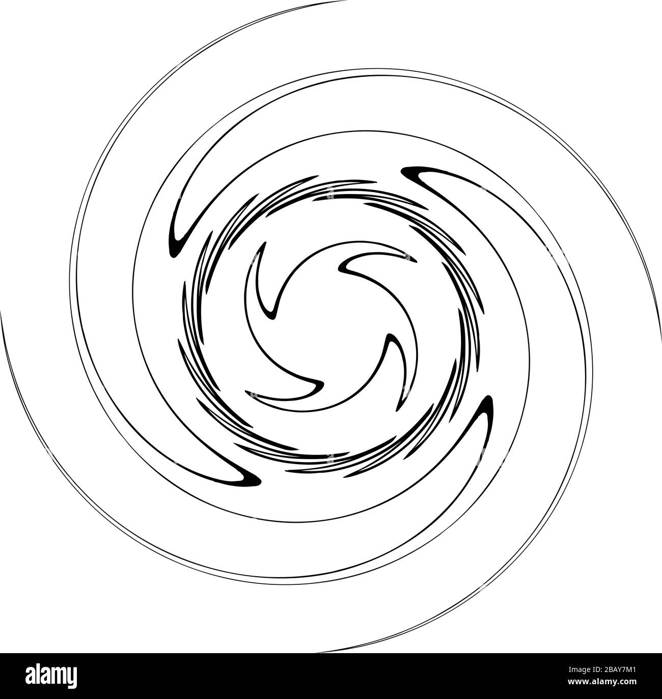Monochrome volute, vortex shapes. Twisted helix elements. Rotation ...