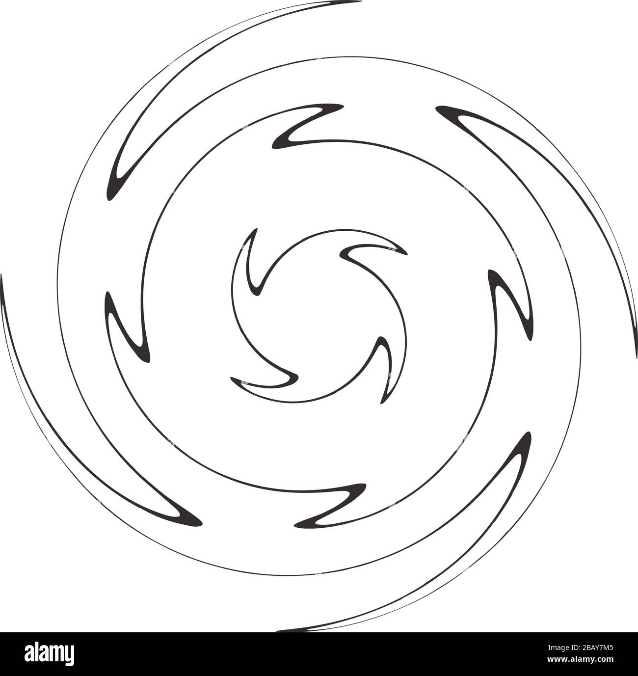 Monochrome volute, vortex shapes. Twisted helix elements. Rotation ...
