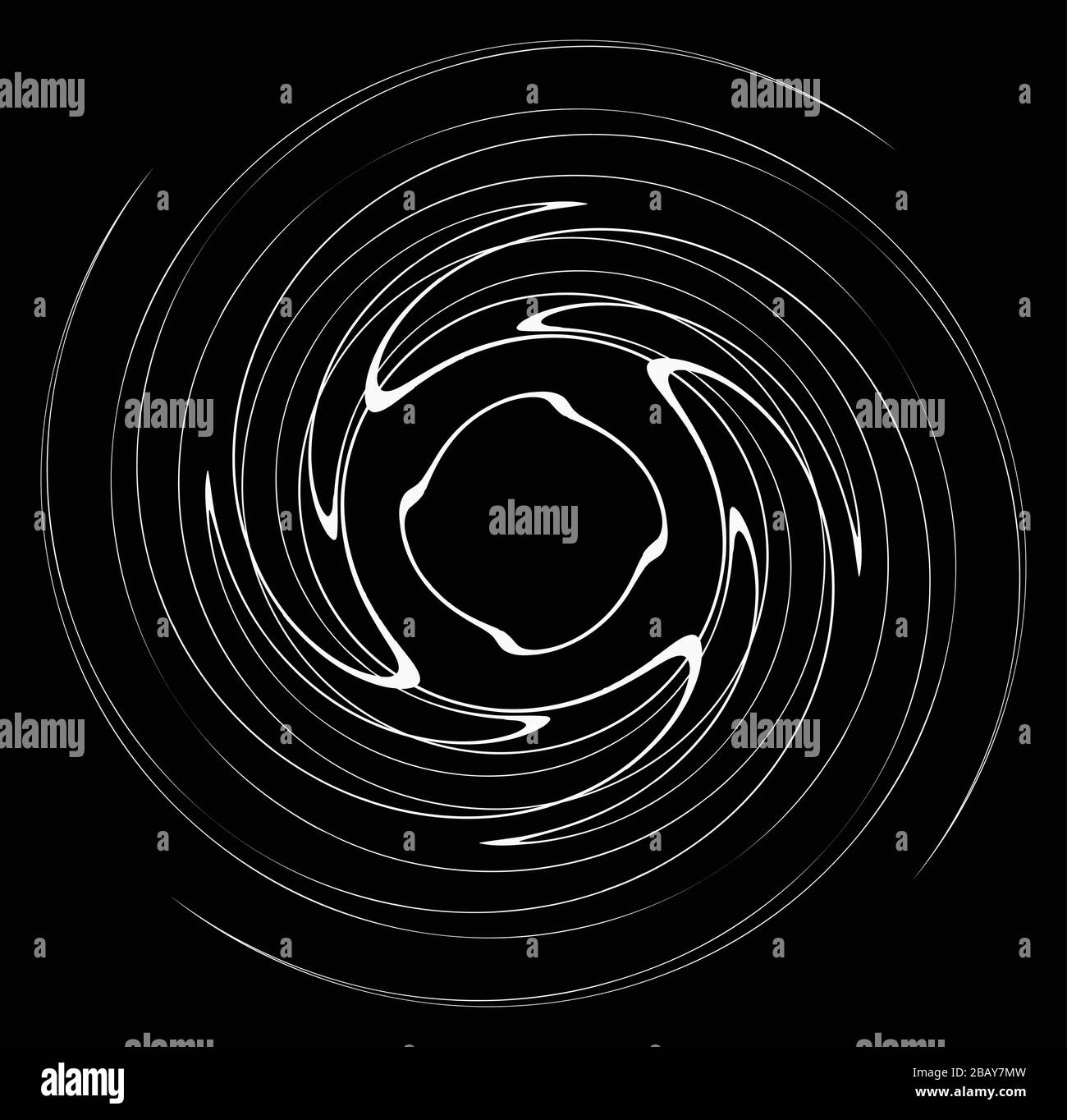 Monochrome volute, vortex shapes. Twisted helix elements. Rotation ...
