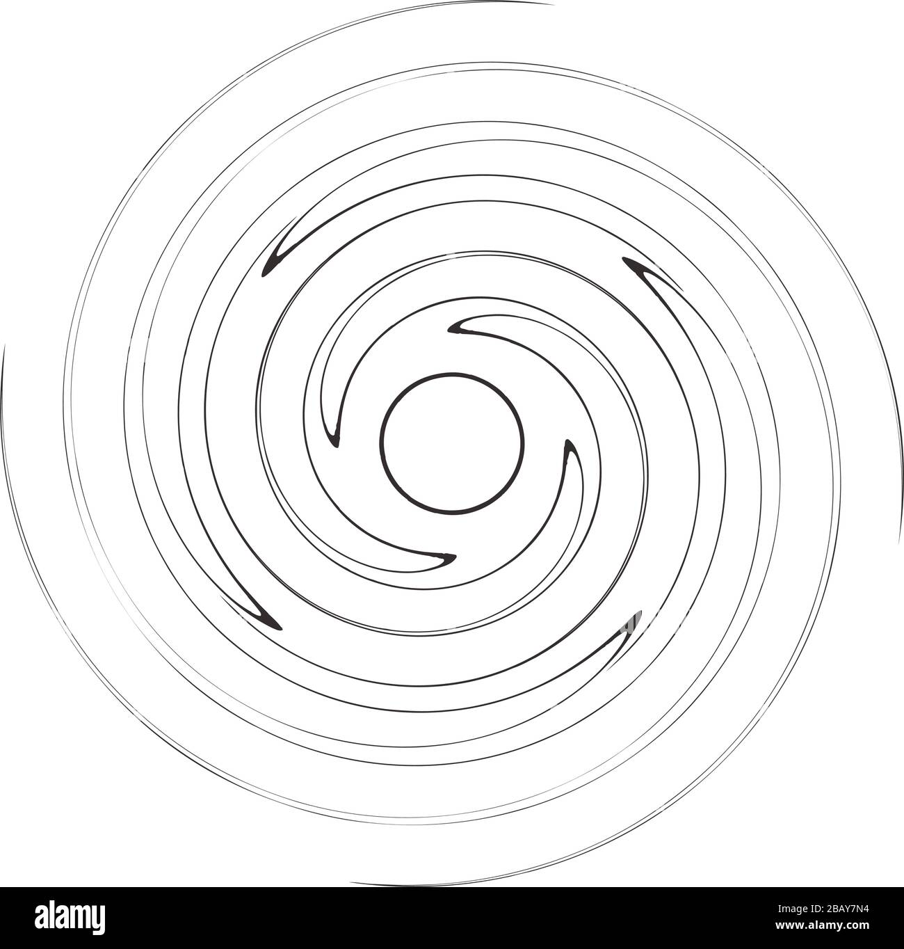 Monochrome volute, vortex shapes. Twisted helix elements. Rotation ...
