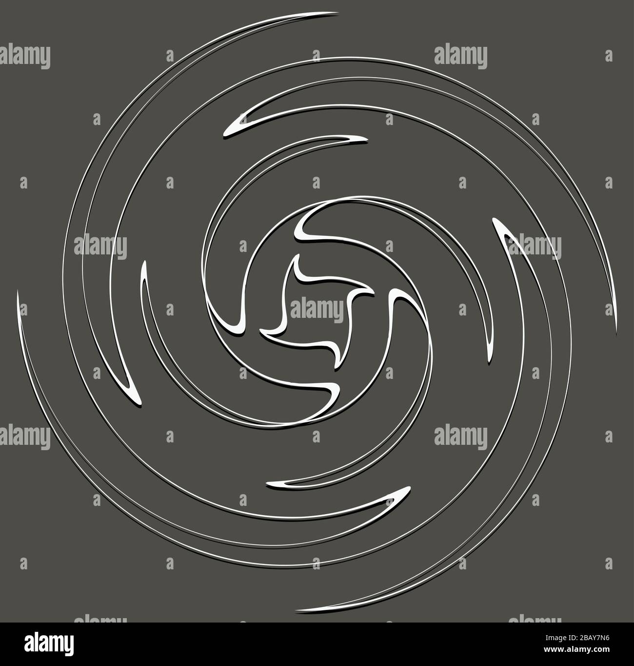 Monochrome volute, vortex shapes. Twisted helix elements. Rotation ...