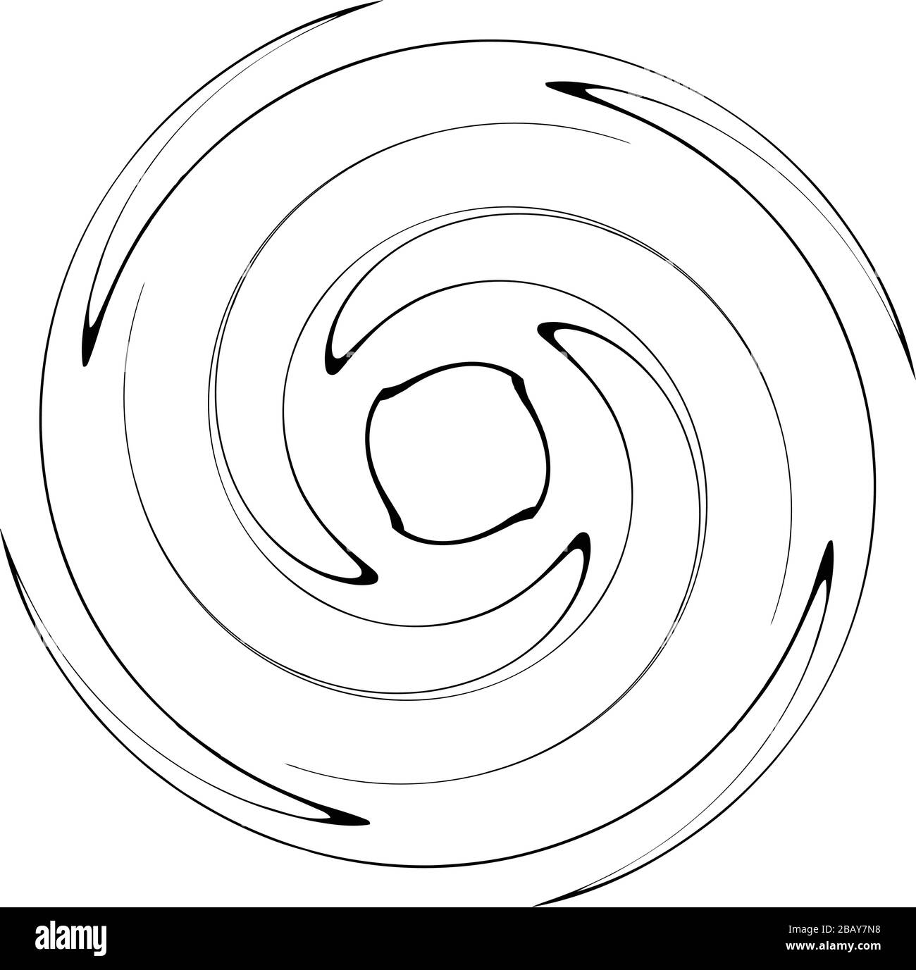 Monochrome volute, vortex shapes. Twisted helix elements. Rotation ...