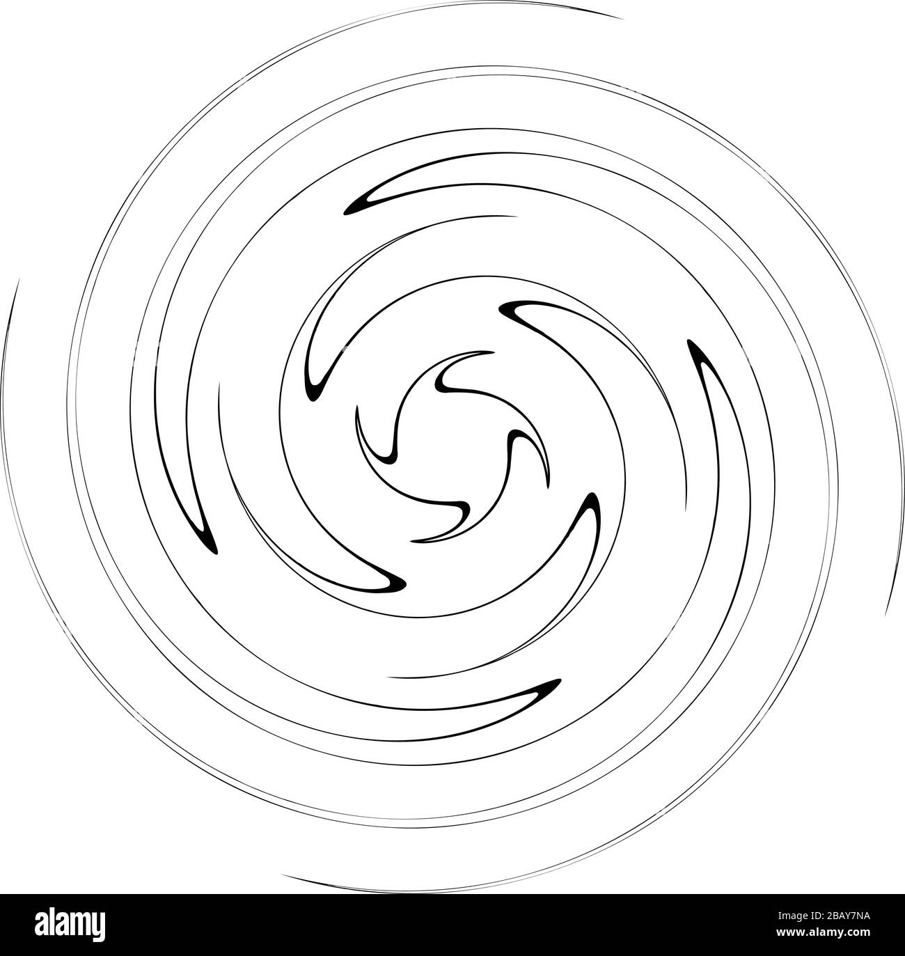 Monochrome volute, vortex shapes. Twisted helix elements. Rotation ...