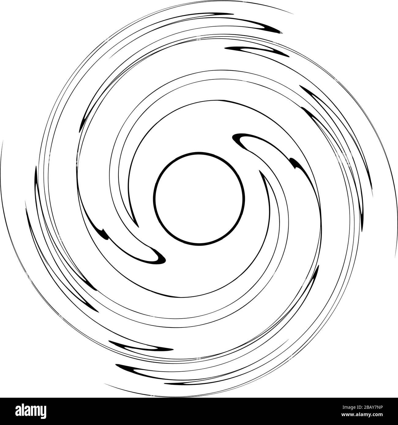 Monochrome volute, vortex shapes. Twisted helix elements. Rotation ...